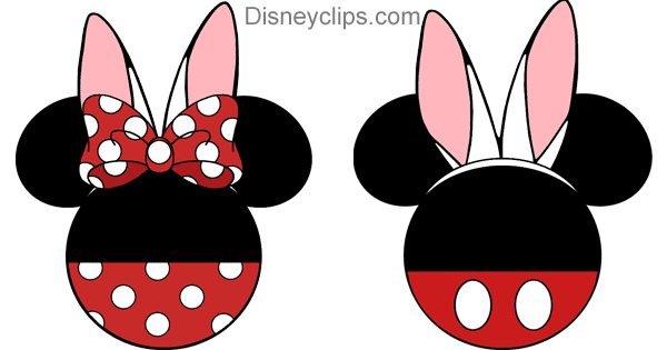 Mickey and Minnie Mouse Easter Bunny Ears Icons | Disneyclips.com