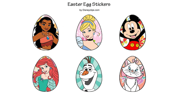 Printable Disney Easter Egg Stickers | Disneyclips.com