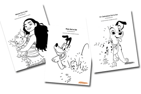 Printable Disney Dot-to-Dot Coloring Pages (3) | Disneyclips.com