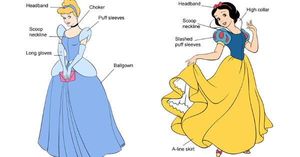 Disney Princess Fashion Basics - Combined Styles | Disneyclips.com