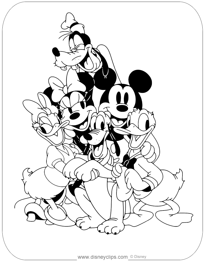Classic Mickey and Friends Coloring Pages | Disneyclips.com