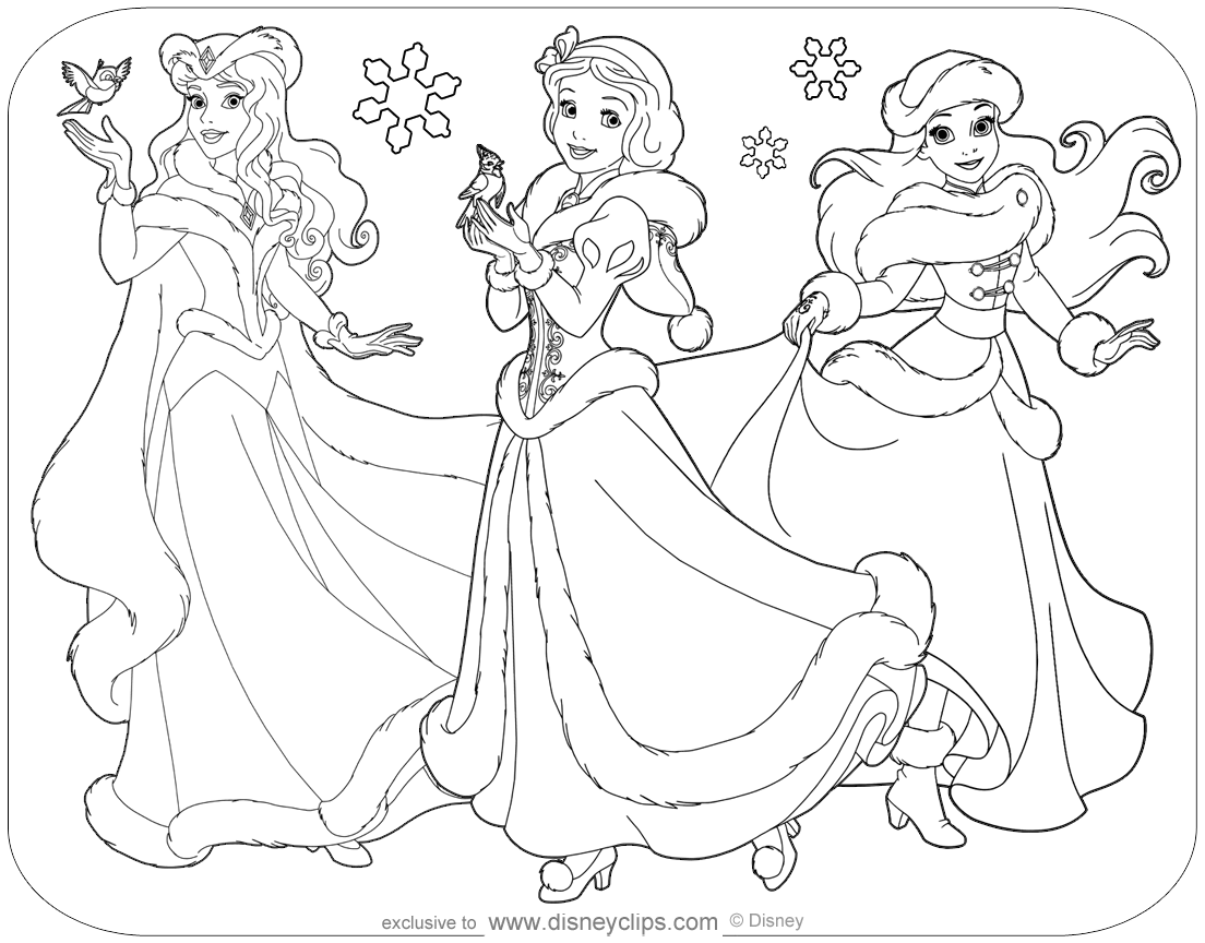 Disney Princess Coloring Pages Christmas Disney Princess Coloring Pages Christmas
