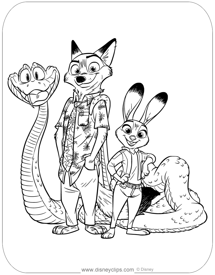 Disney's Zootopia 2 Coloring Pages | Disneyclips.com