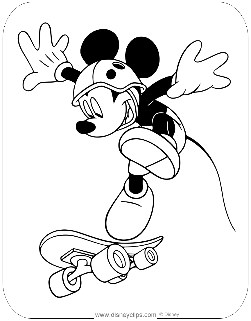 Mickey Mouse Sports Coloring Pages 2 | Disneyclips.com
