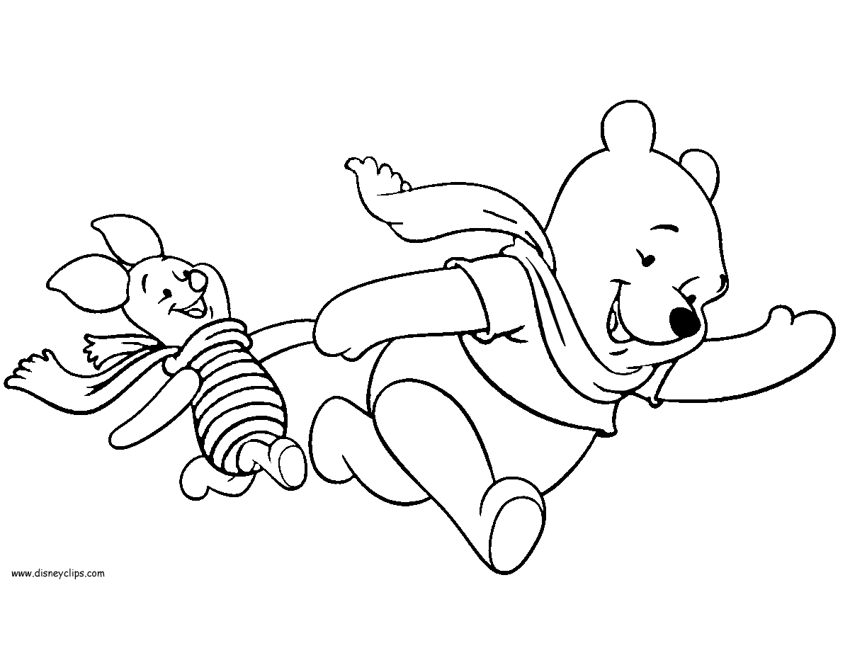 Winnie The Pooh And Piglet Hugging Coloring Pages