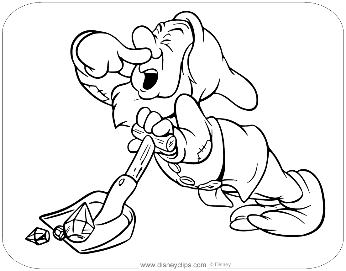 Snow White and the Seven Dwarfs Coloring Pages | Disneyclips.com