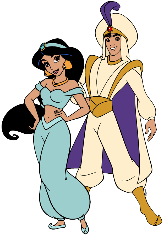 Aladdin & Jasmine Clip Art (PNG Images) | Disney Clip Art Galore