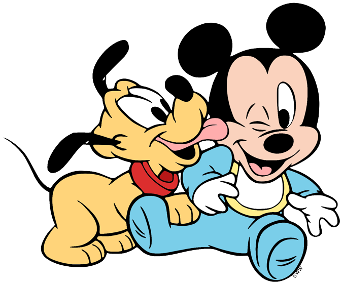 Baby Mickey Mouse And Pluto