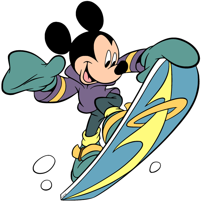 Disney Characters Skiing & Snowboarding Clip Art Images | Disney Clip ...