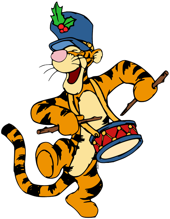 Pooh Playing Instruments Clip Art